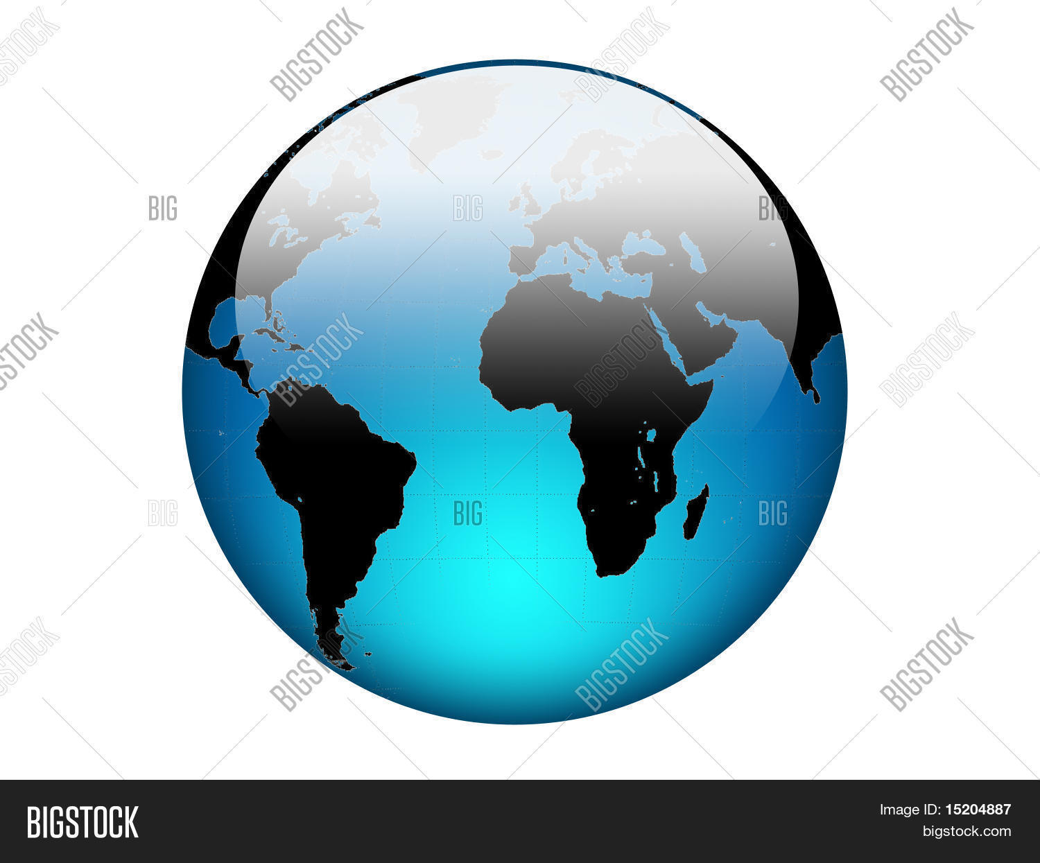Glossy Blue Earth Image & Photo (Free Trial) | Bigstock