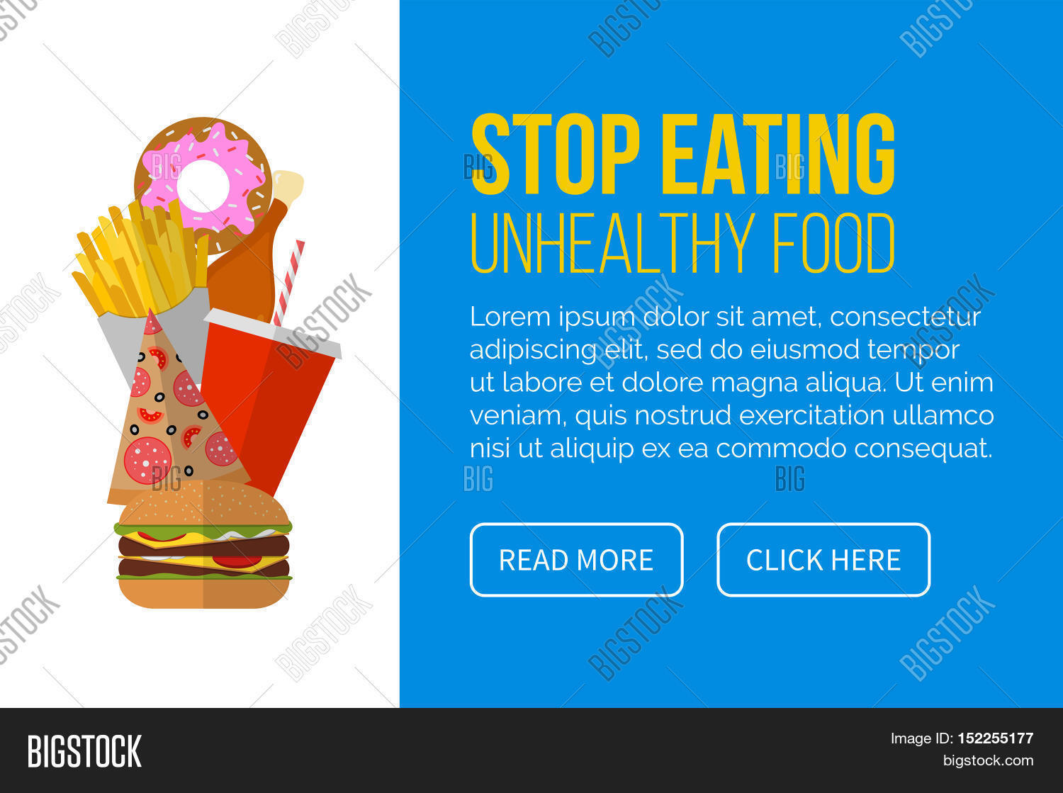 Stop Eating Unhealthy Vector & Photo (Free Trial) | Bigstock