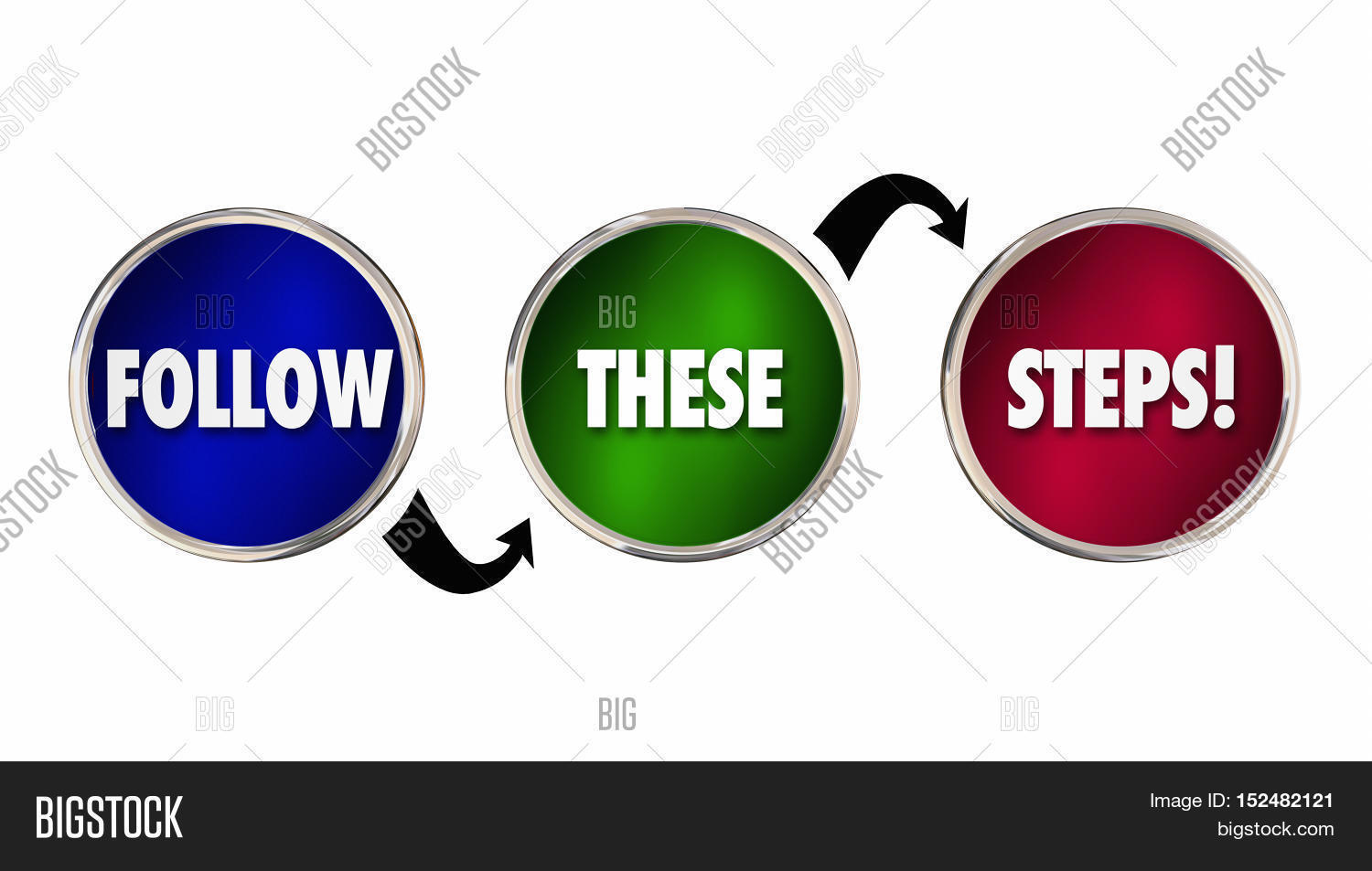 Follow These Steps Image & Photo (Free Trial) | Bigstock