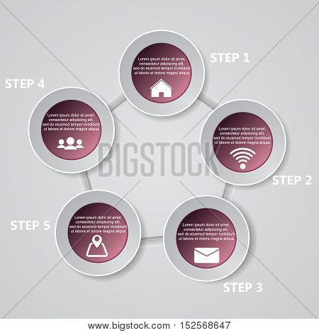 5 Steps Chart Vector & Photo (Free Trial) | Bigstock