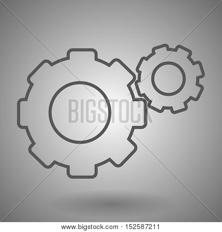 Double Gear Line Art Vector & Photo (Free Trial) | Bigstock