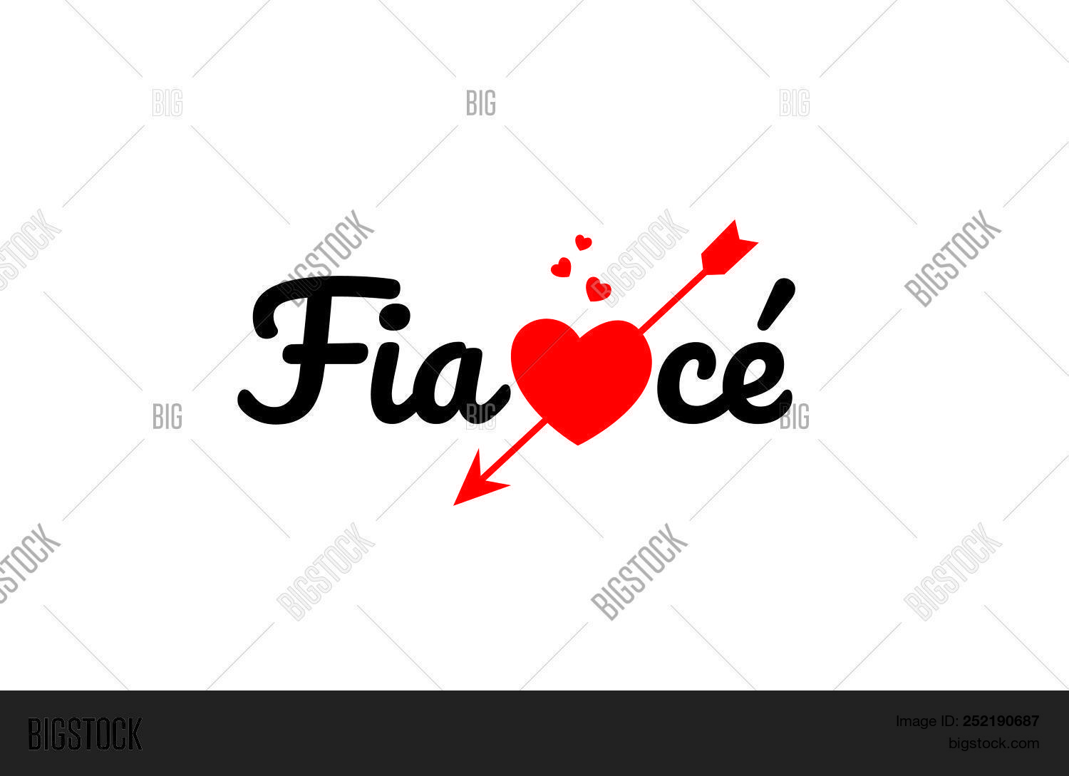 Fiance Word Text Red Vector & Photo (Free Trial) | Bigstock