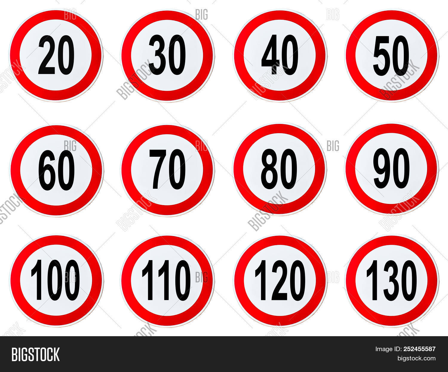 Speed Limit Sign - Set Image & Photo (Free Trial) | Bigstock