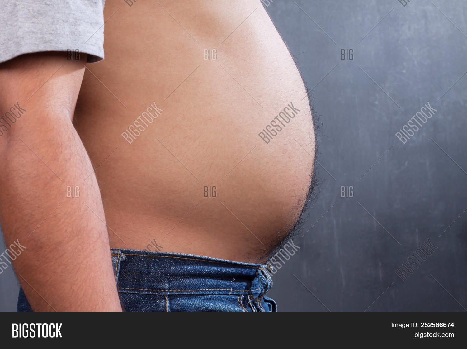 Man Paunch On Gray Image & Photo (Free Trial) | Bigstock