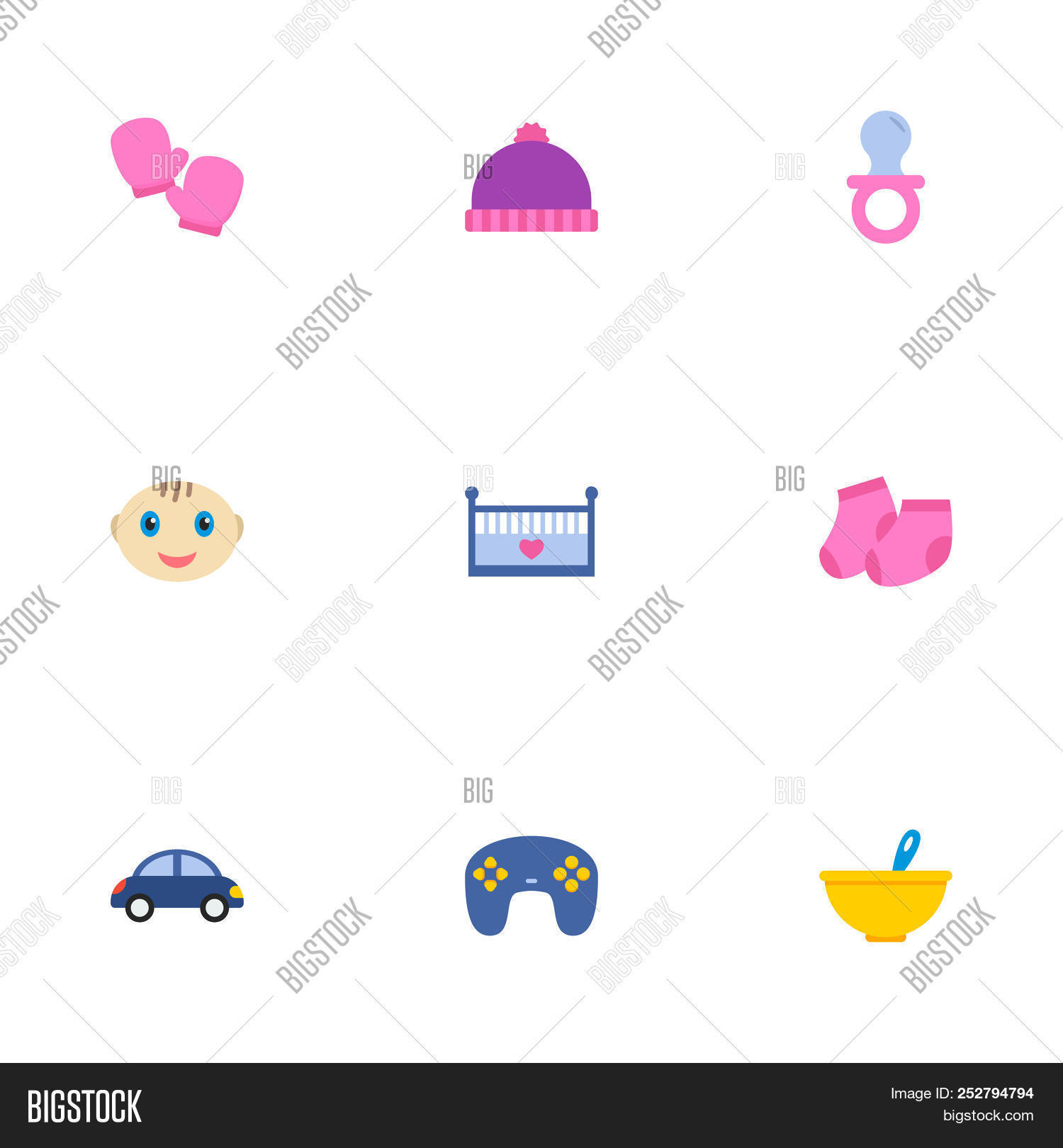 Set Child Icons Flat Image & Photo (Free Trial) | Bigstock