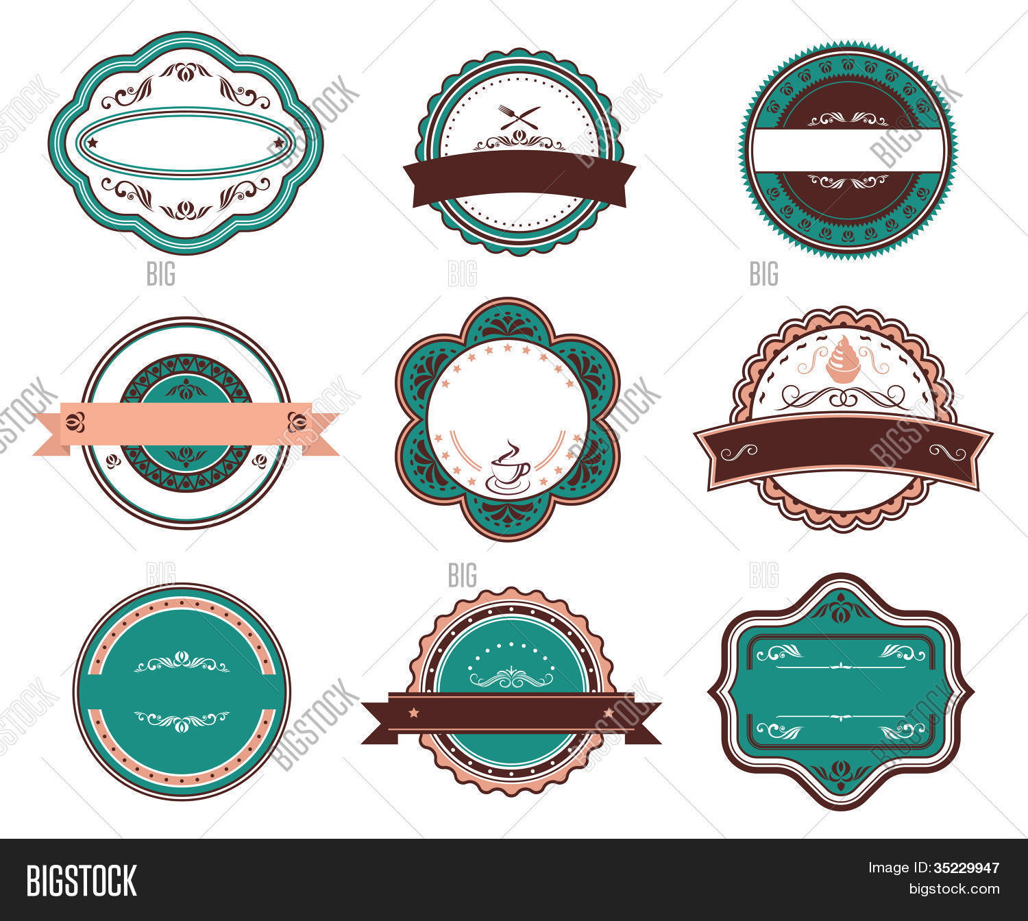 Retro Food Labels Vector & Photo (Free Trial) | Bigstock