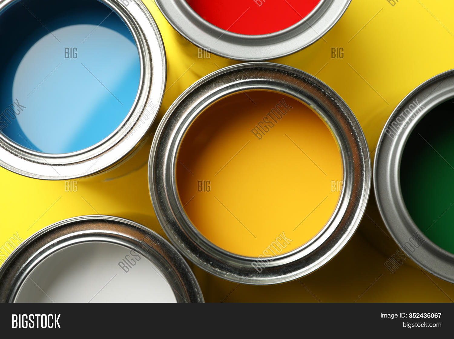 Paint Cans On Yellow Image & Photo (Free Trial) | Bigstock