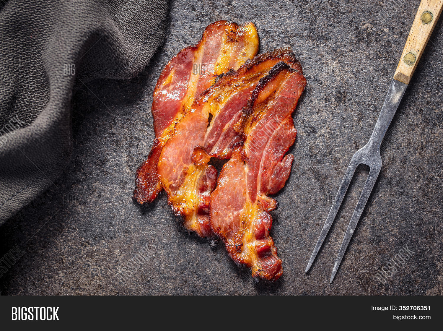 Fried Bacon. Sliced Image & Photo (Free Trial) | Bigstock