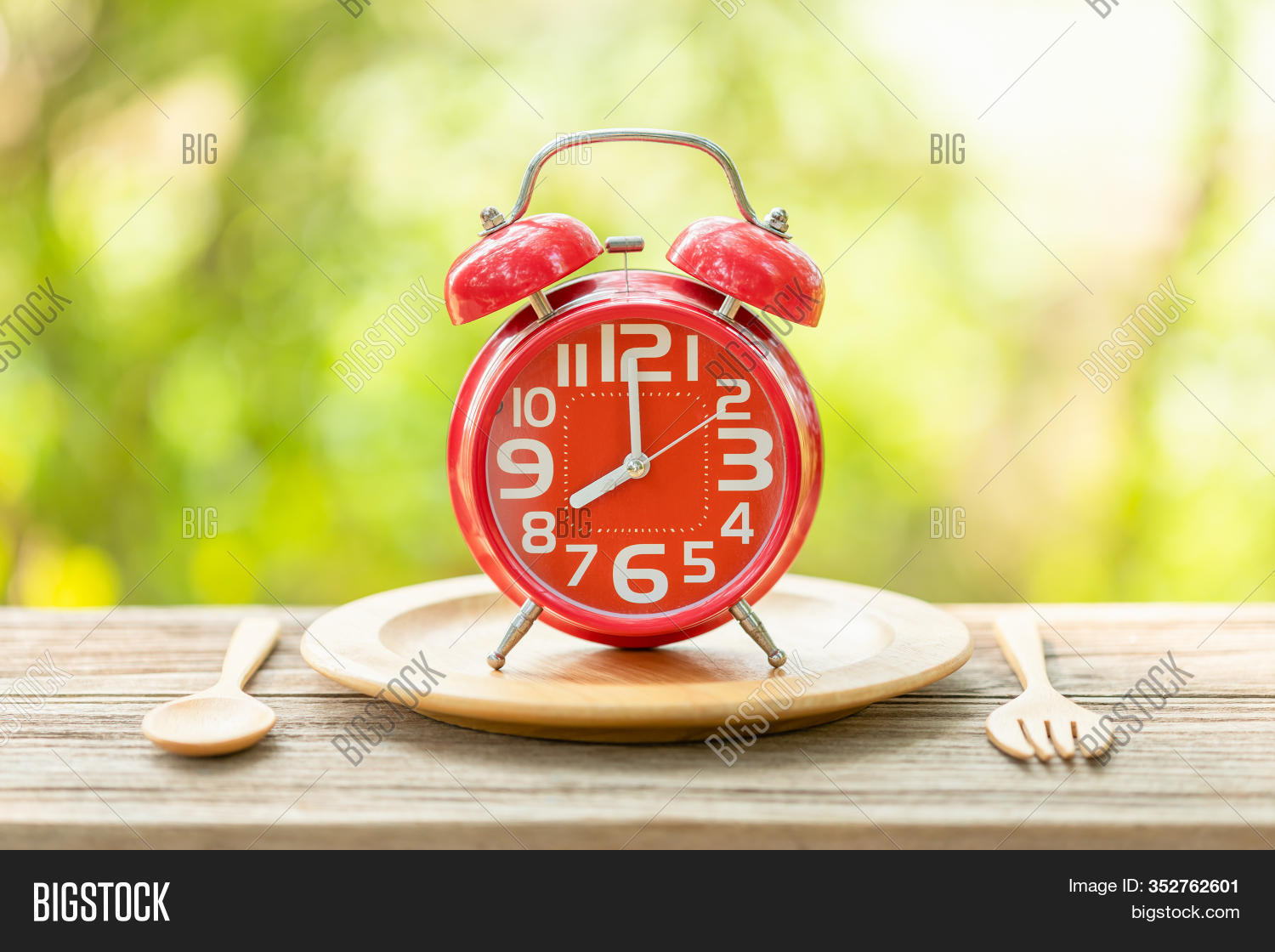 Red Alarm Clock, Fork Image & Photo (Free Trial) | Bigstock