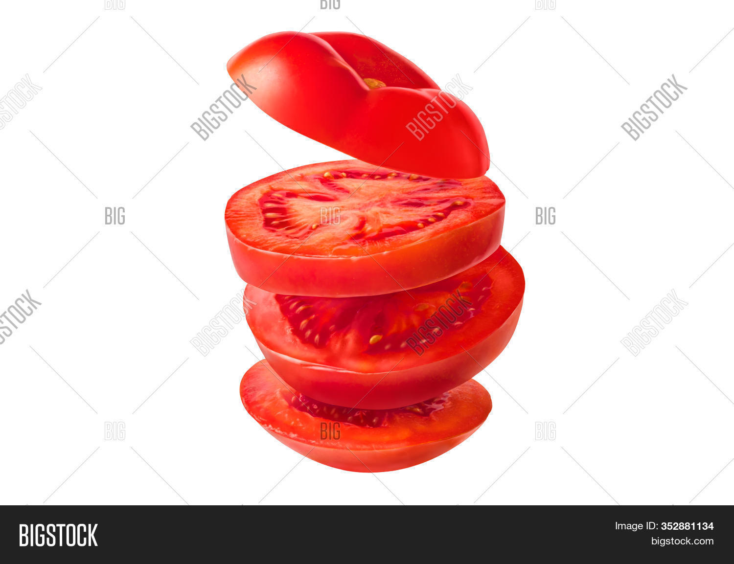 Sliced Tomato Flying Image & Photo (Free Trial) | Bigstock