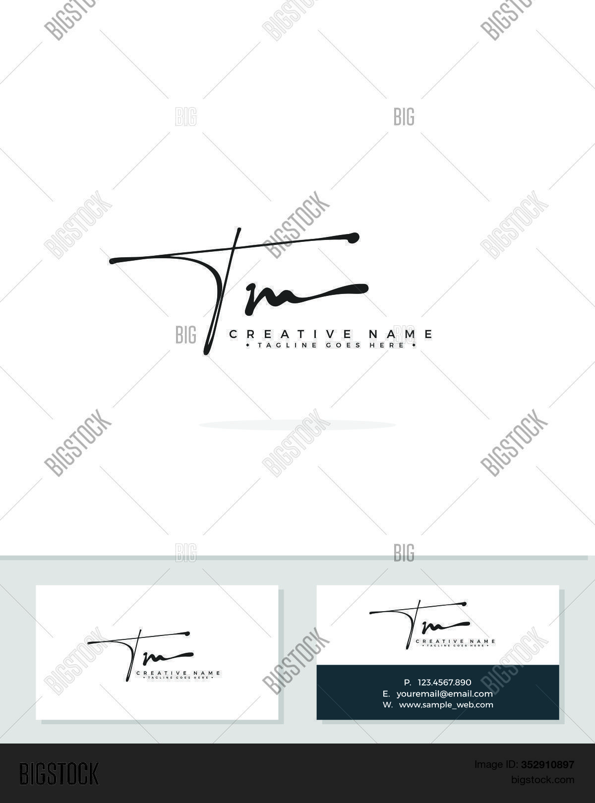 T M Tm Initial Logo Vector & Photo (Free Trial) | Bigstock