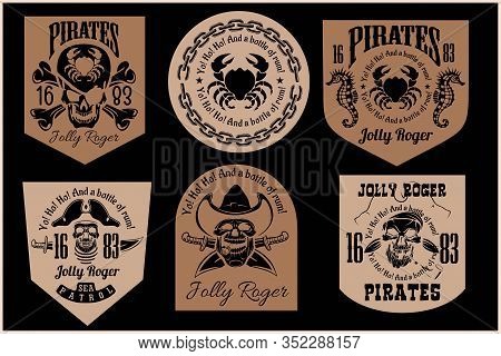 Set Pirate Badges - Vector & Photo (Free Trial) | Bigstock
