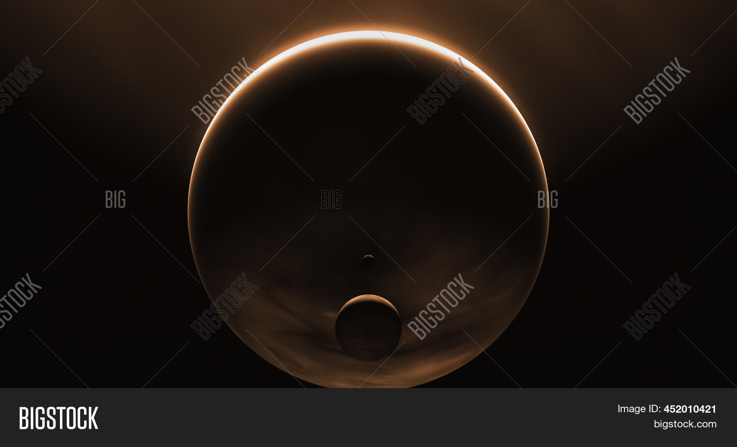 Planet Two Moons Lined Image & Photo (Free Trial) | Bigstock
