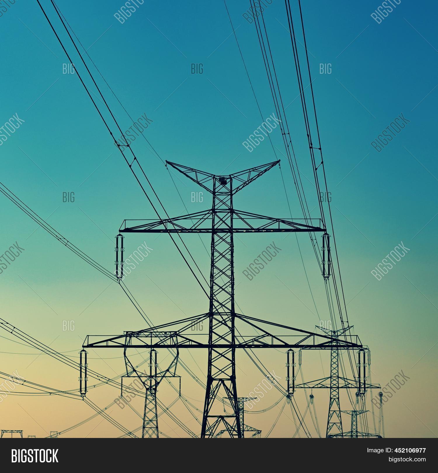 High Voltage Pylons. Image & Photo (Free Trial) | Bigstock
