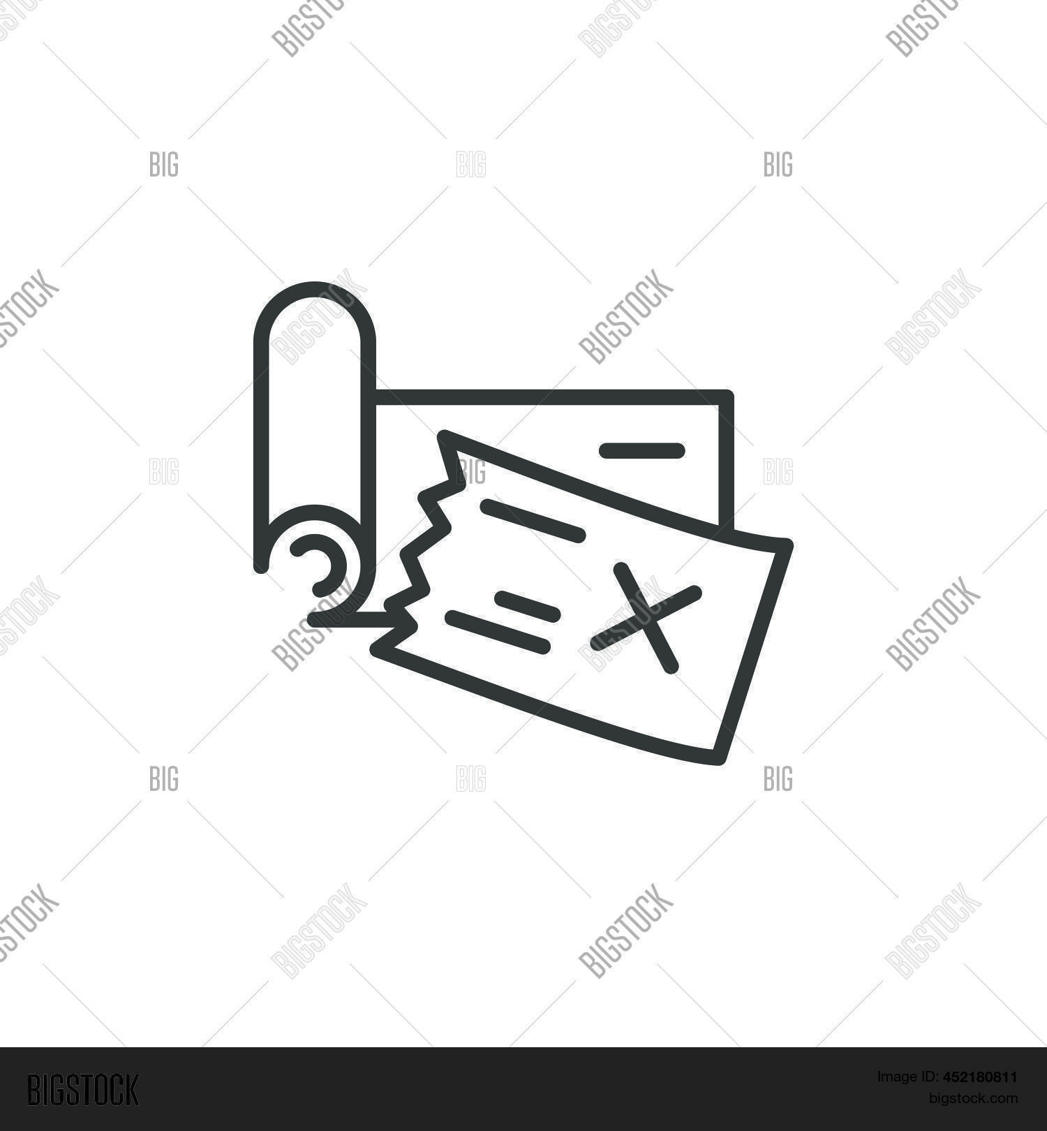 Bounced Check Line Vector & Photo (Free Trial) | Bigstock