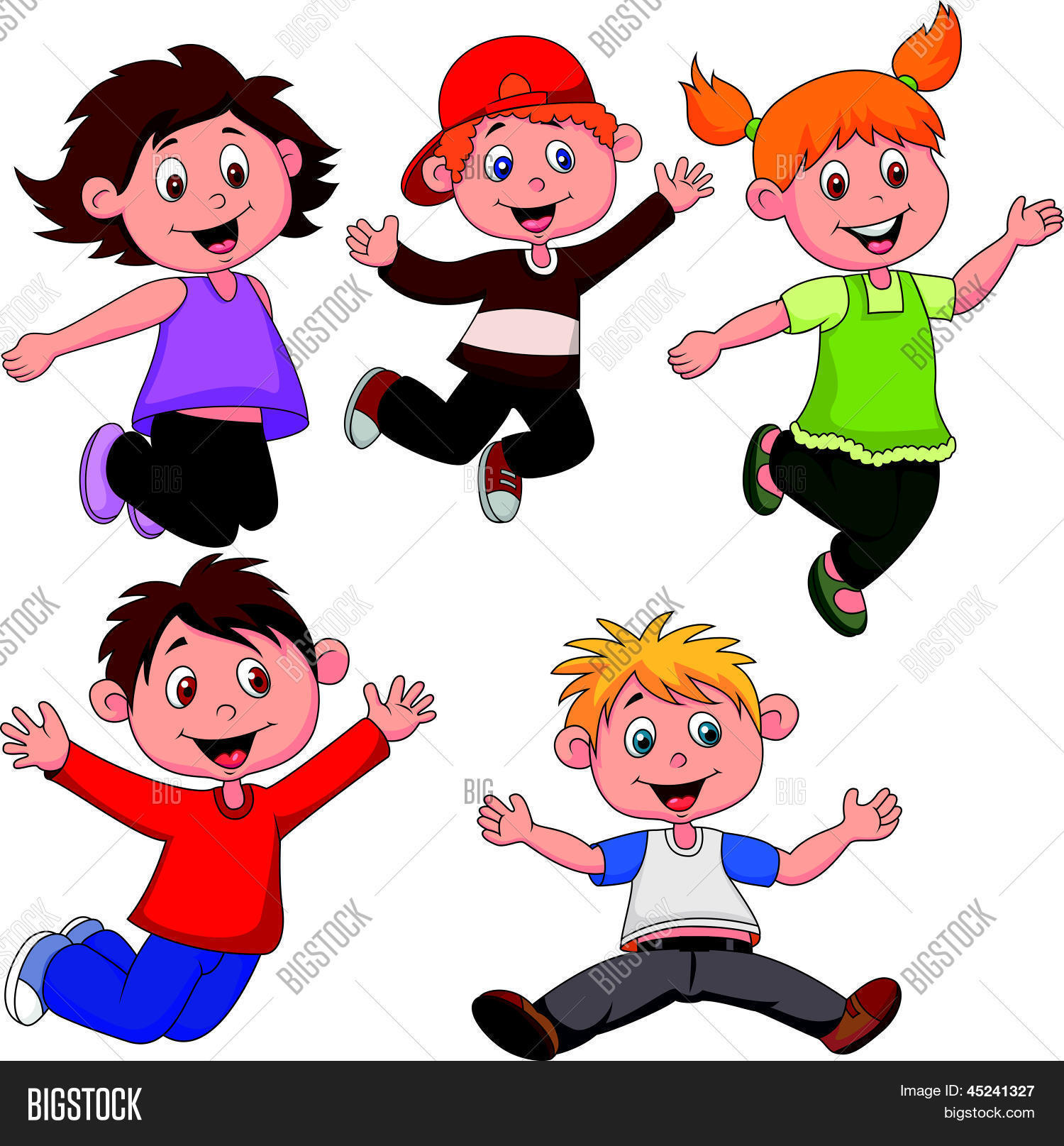 Happy Children Vector & Photo (Free Trial) | Bigstock