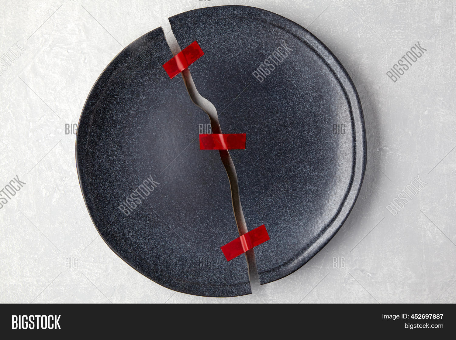 Broken Plate Red Taped Image & Photo (Free Trial) | Bigstock