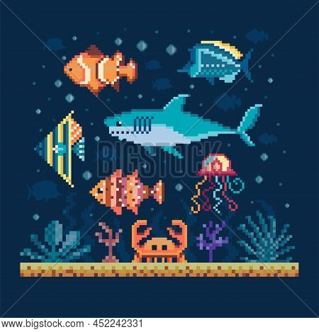 Pixel Art Fishes On Vector & Photo (Free Trial) | Bigstock