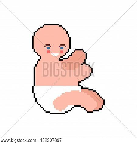 Little Baby Pixel Art Vector & Photo (Free Trial) | Bigstock