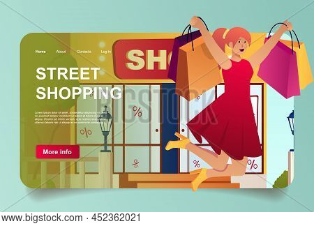 Street Shopping Vector & Photo (Free Trial) | Bigstock