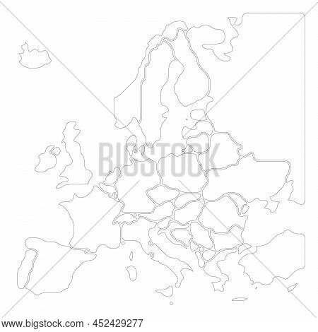 Simplified Map Europe Vector & Photo (Free Trial) | Bigstock