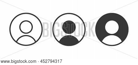 User Profile Vector Icons Set. Avatar, Login, Account Circle Symbol For ...