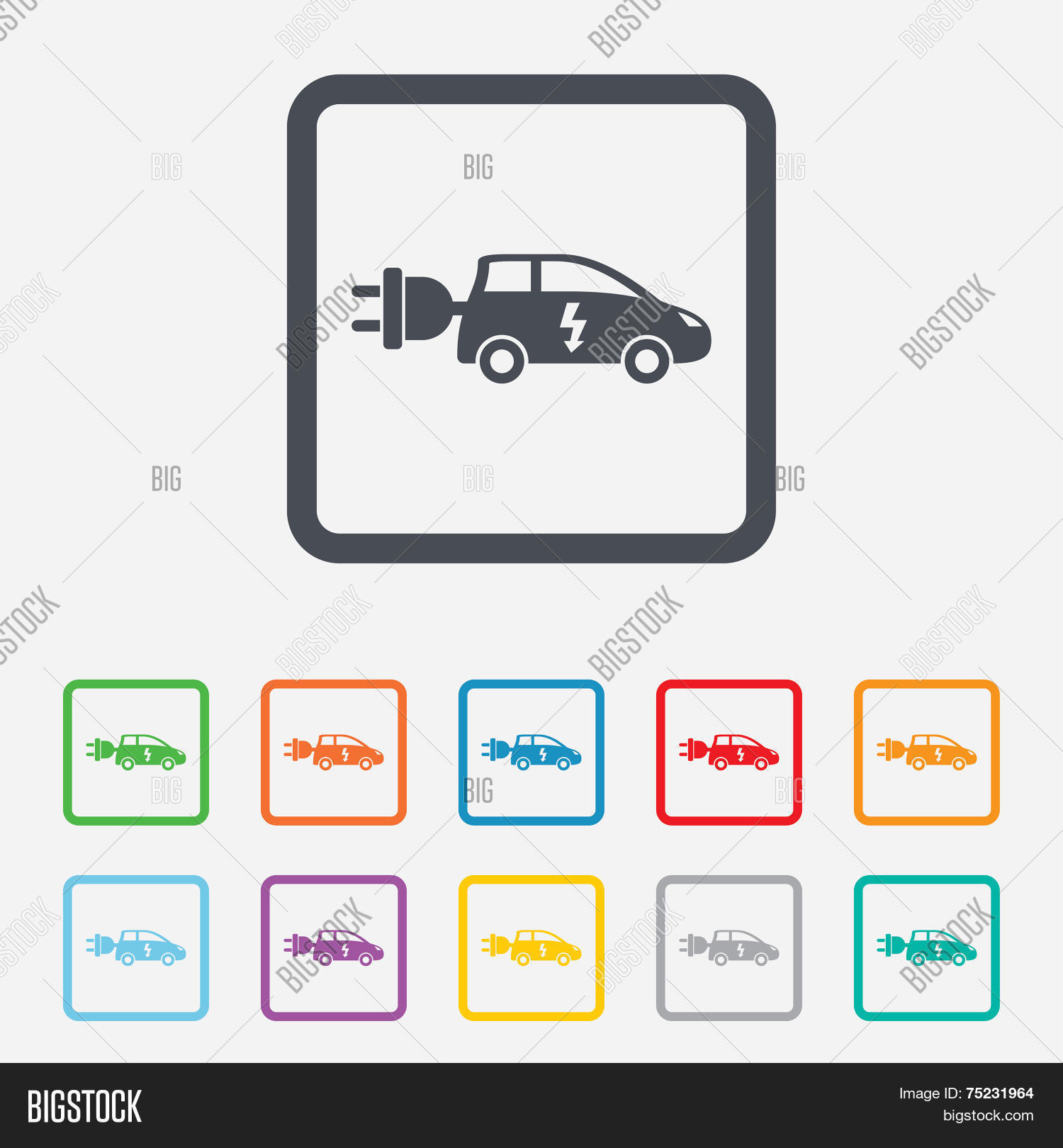 Electric Car Sign Vector & Photo (Free Trial) | Bigstock