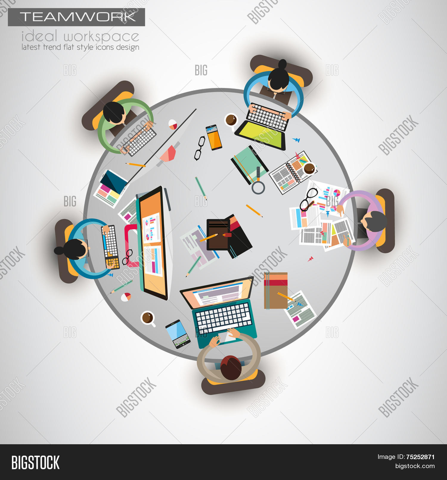 Ideal Workspace Vector & Photo (Free Trial) | Bigstock