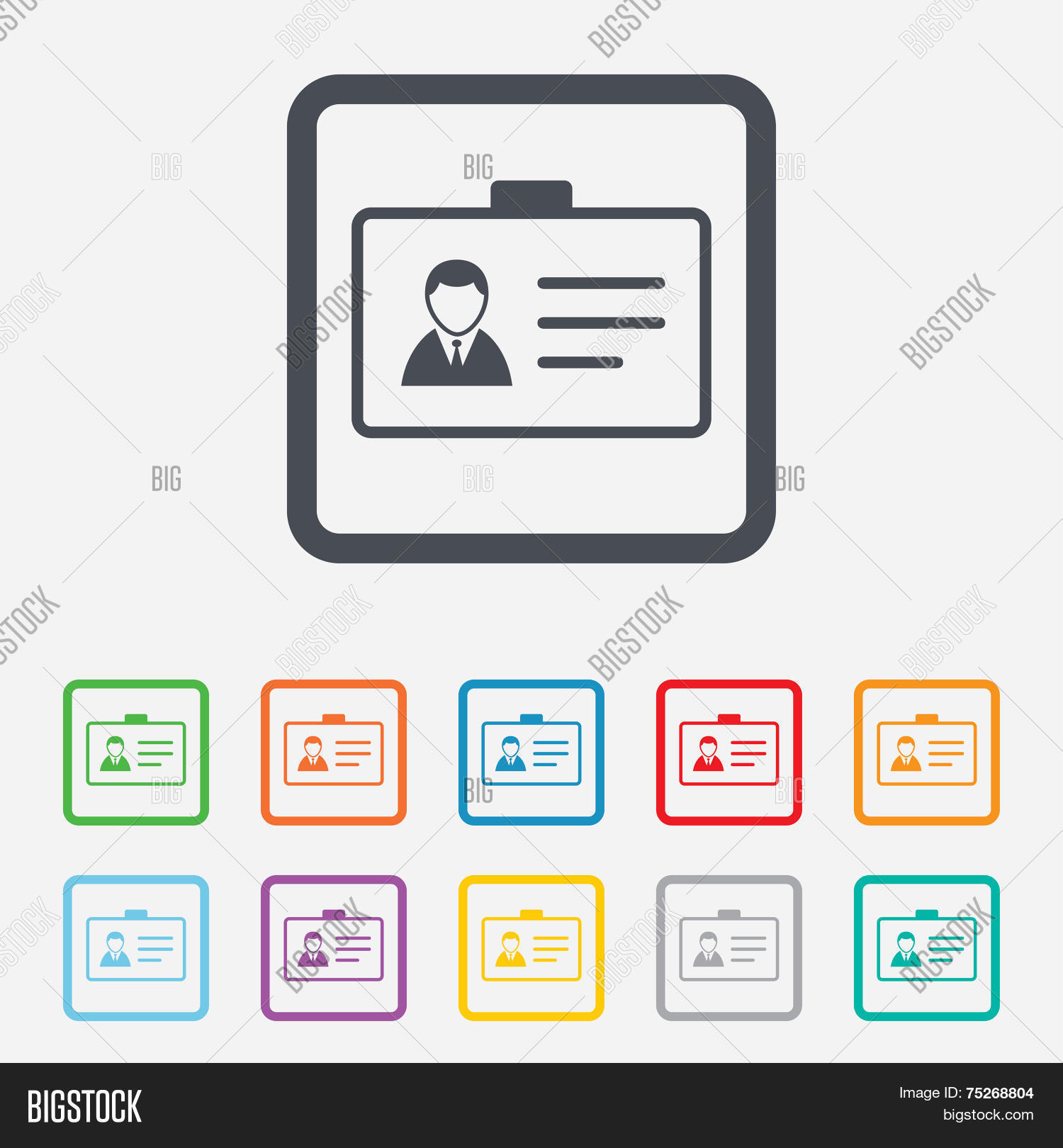 ID Card Sign Icon. Vector & Photo (Free Trial) | Bigstock