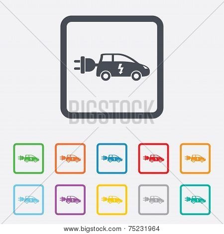 Electric Car Sign Vector & Photo (Free Trial) | Bigstock