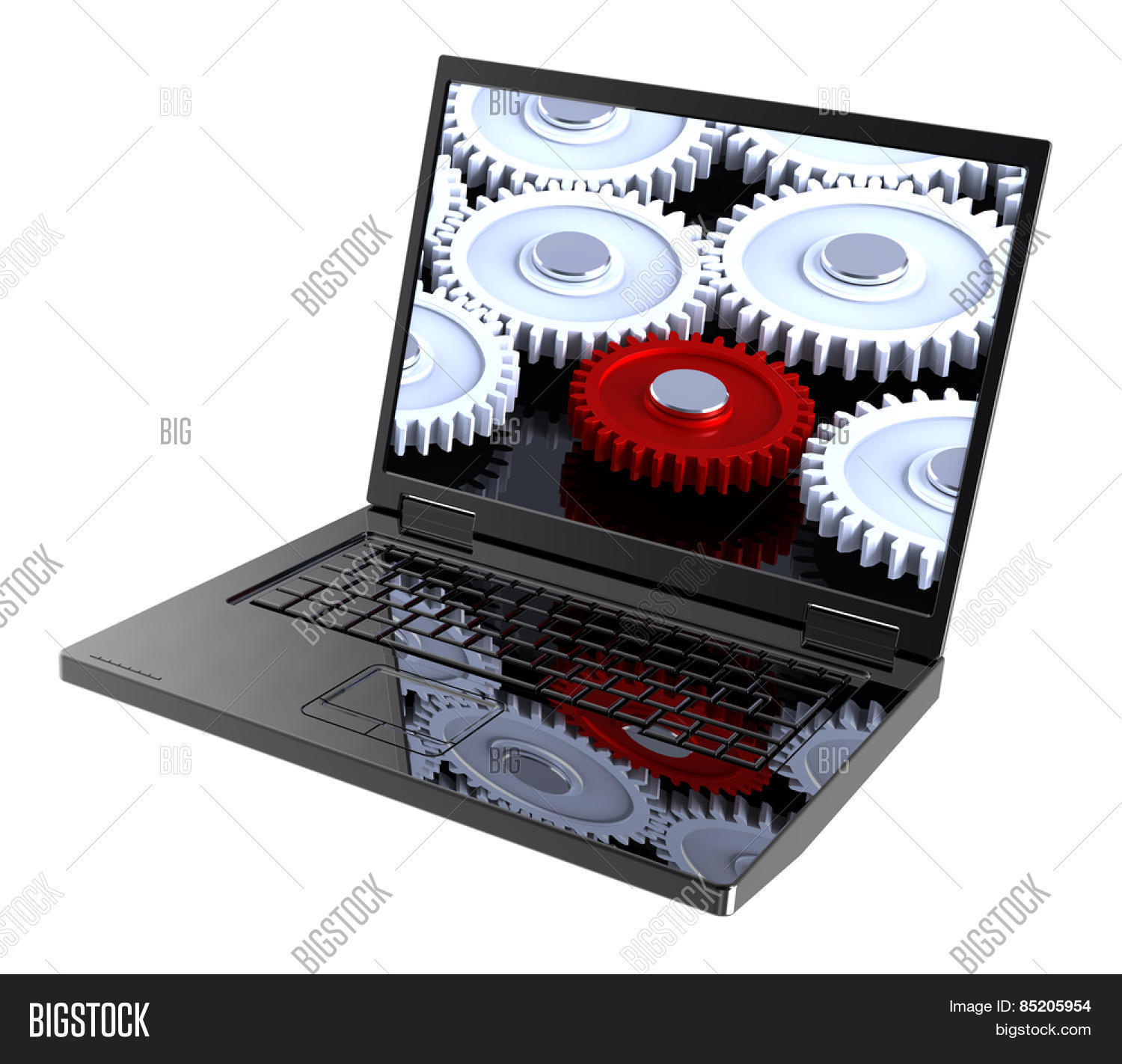 Laptop Gears On Screen Image & Photo (Free Trial) | Bigstock