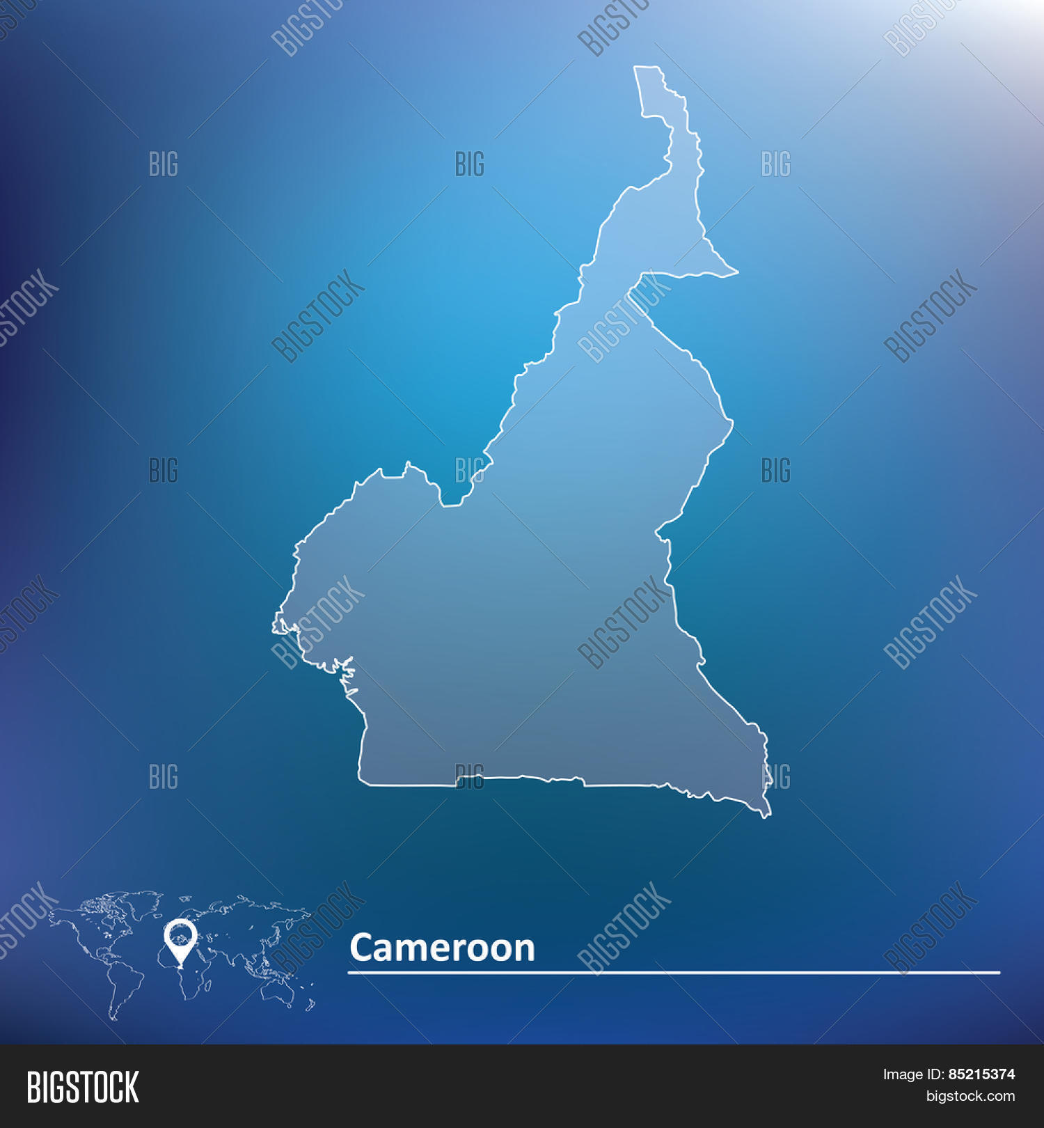 Map Cameroon - Vector Vector & Photo (Free Trial) | Bigstock