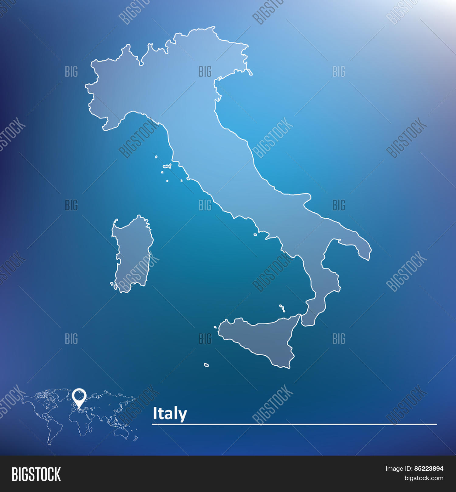 Map Italy - Vector Vector & Photo (Free Trial) | Bigstock