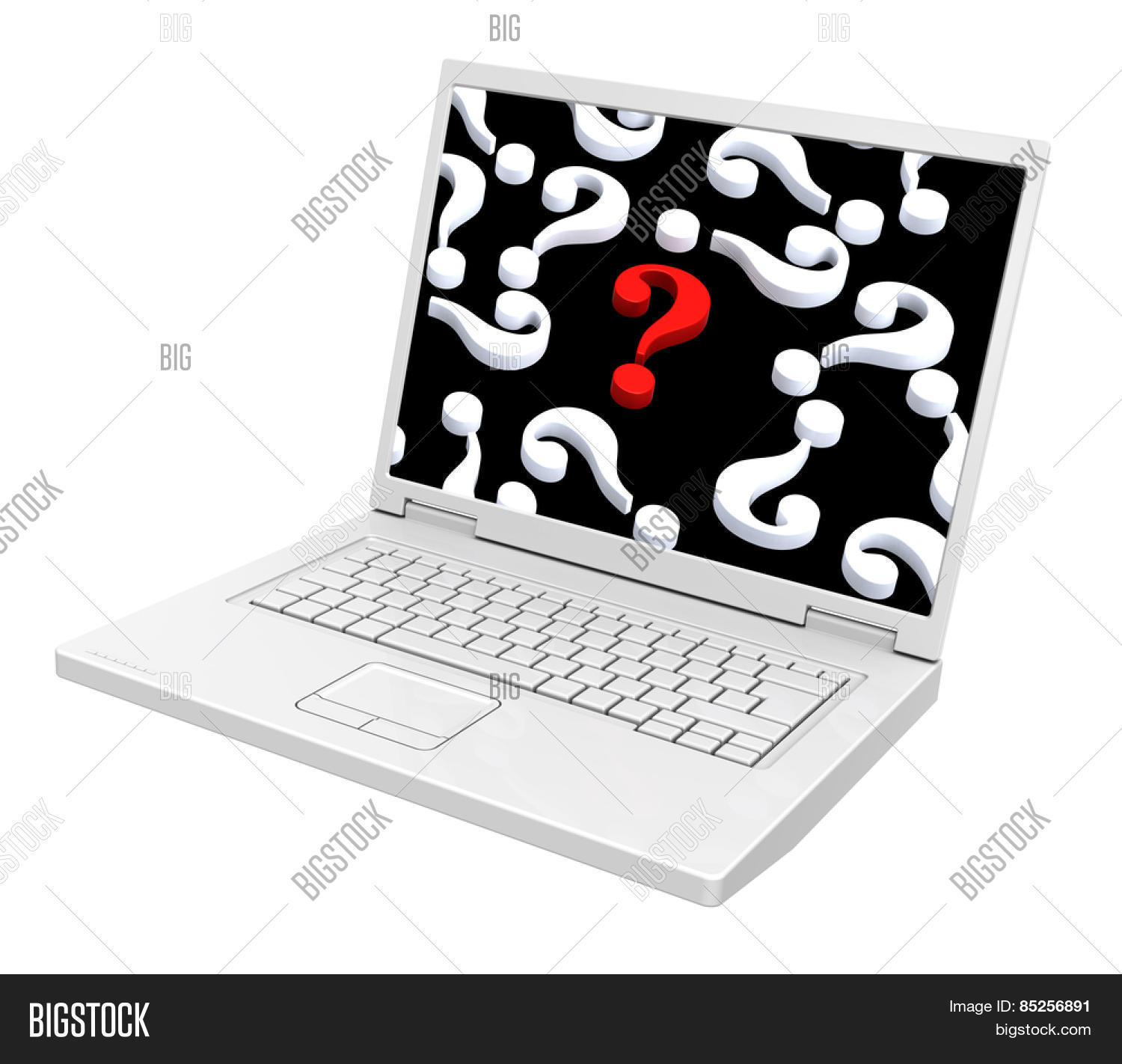 Laptop Question Marks Image & Photo (Free Trial) | Bigstock