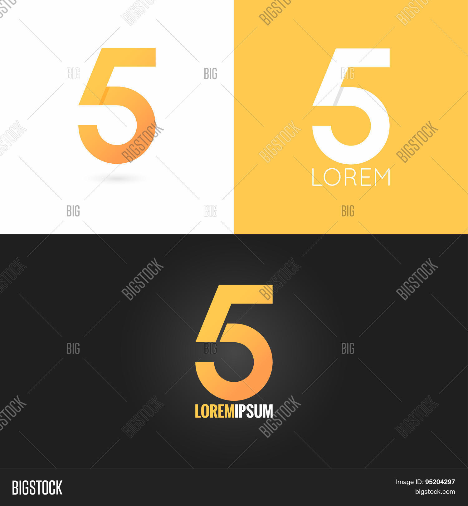 Number Five 5 Logo Vector & Photo (Free Trial) | Bigstock