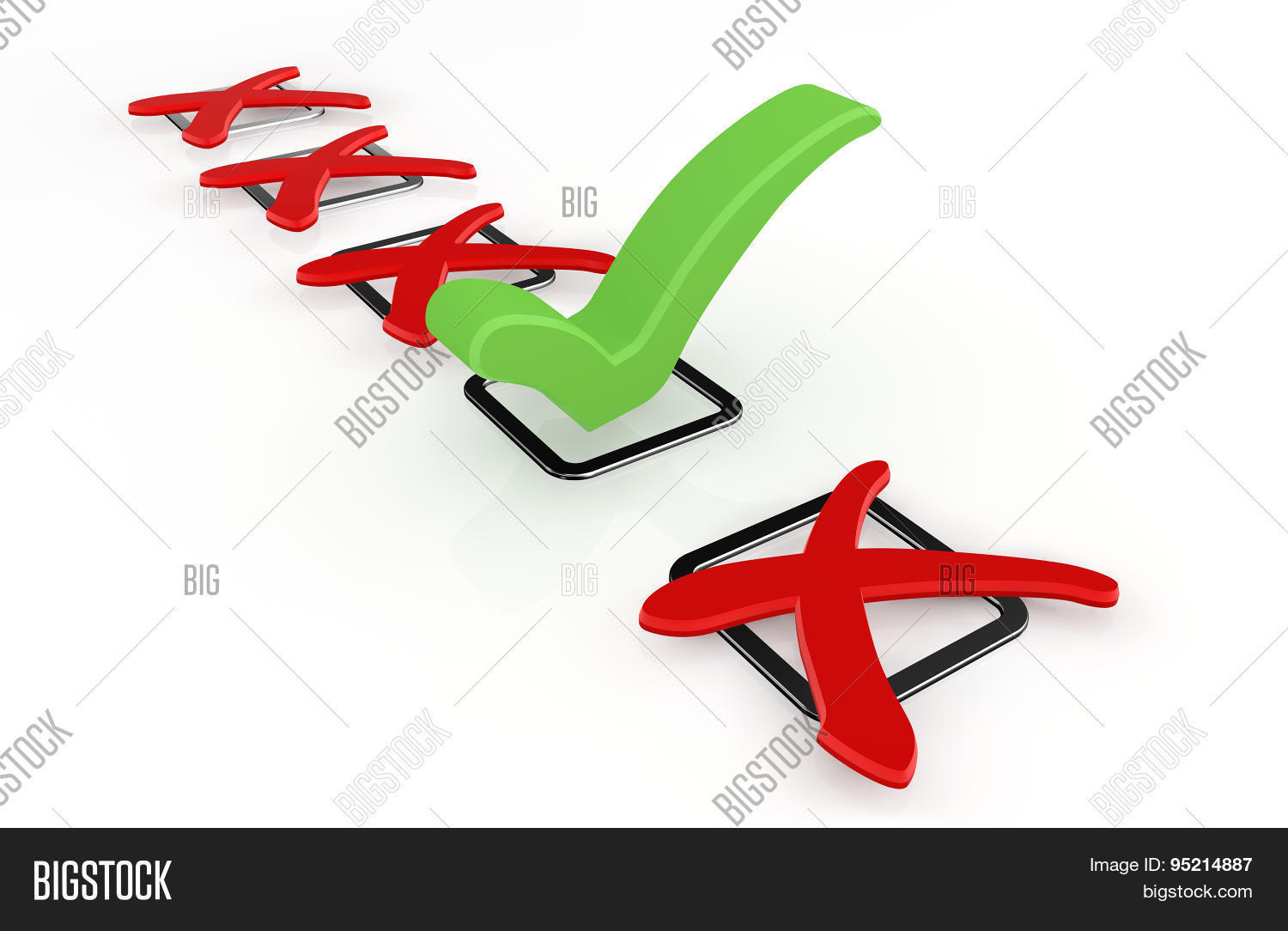 Green Check Mark Red X Image & Photo (Free Trial) | Bigstock
