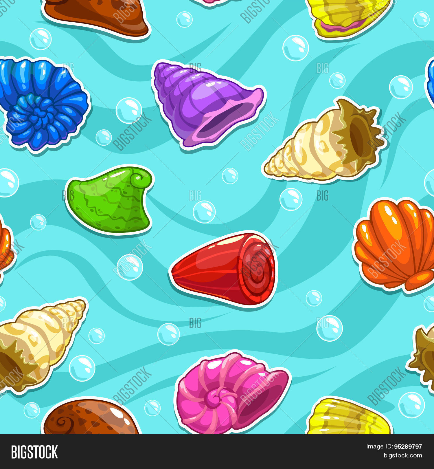 Shells Pattern Vector & Photo (Free Trial) | Bigstock