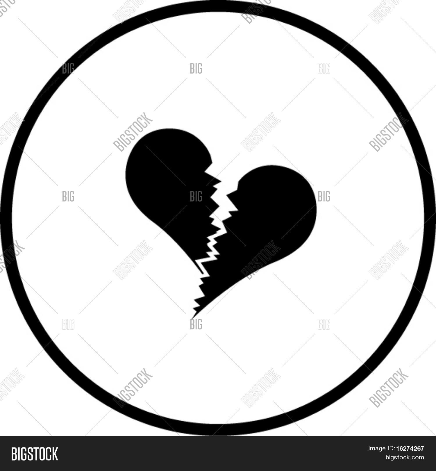 Broken Heart Symbol Vector & Photo (Free Trial) | Bigstock