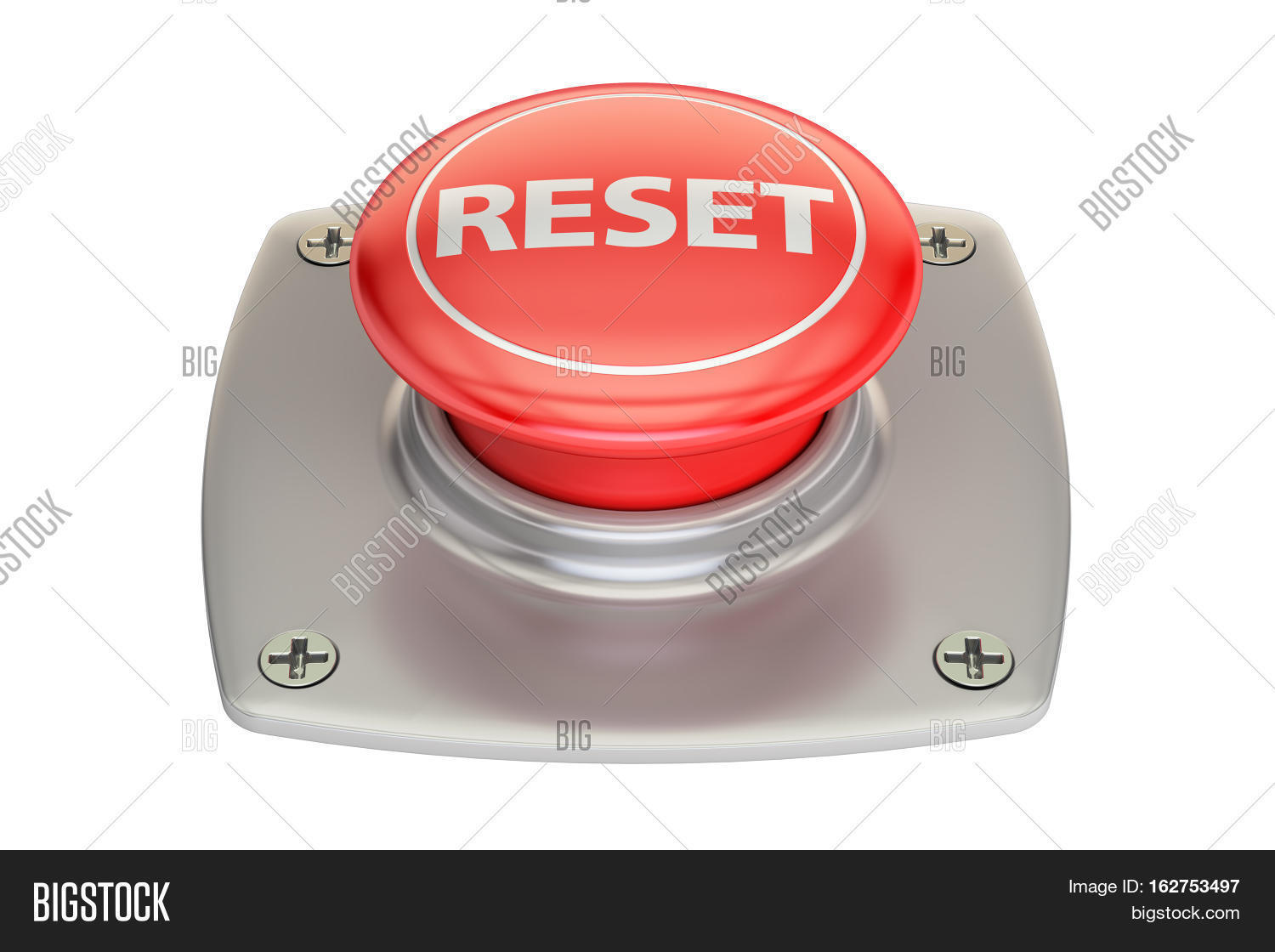 Reset Red Button 3D Image & Photo (Free Trial) | Bigstock