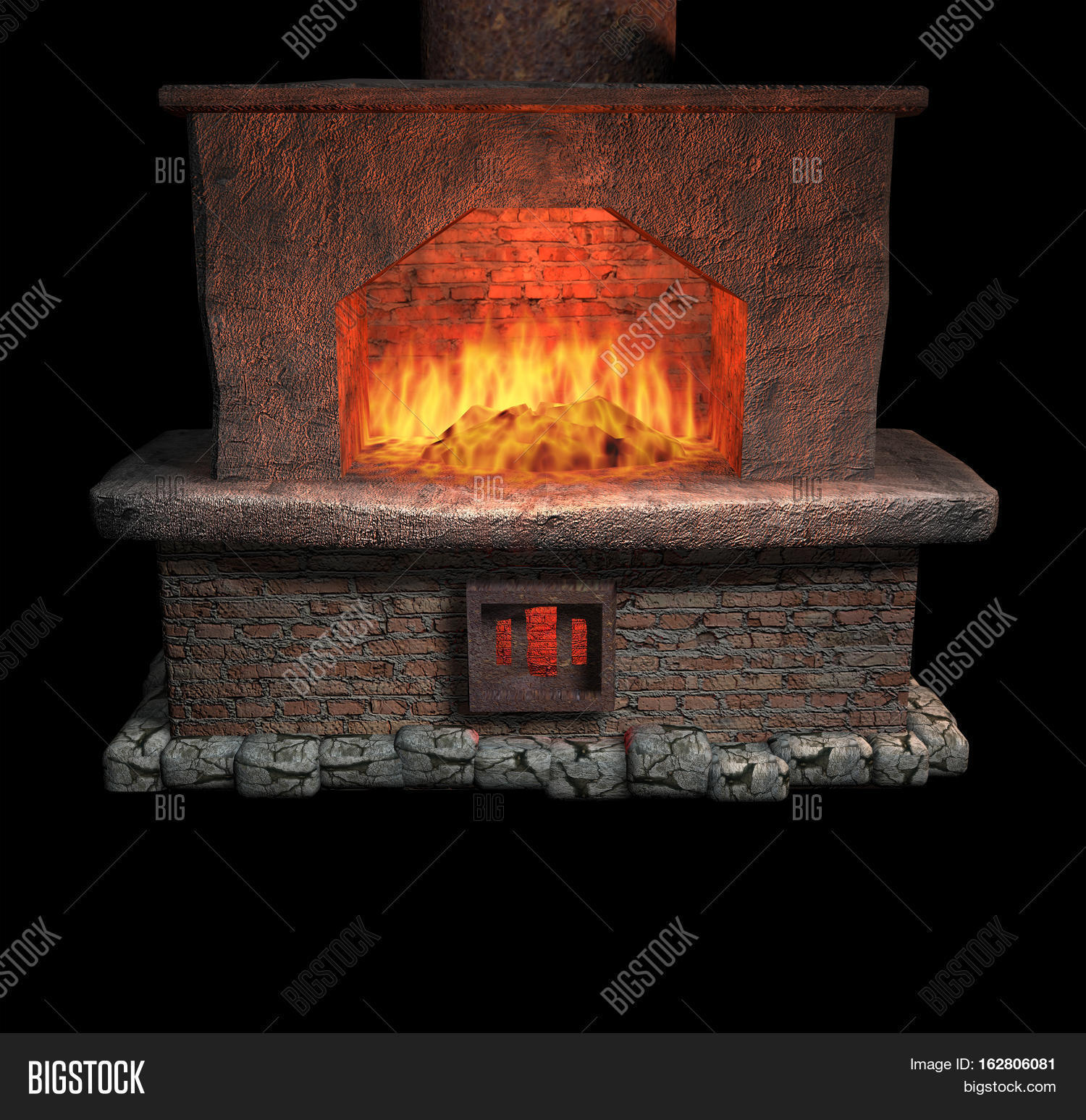 Red Brick Fireplace. Image & Photo (Free Trial) | Bigstock