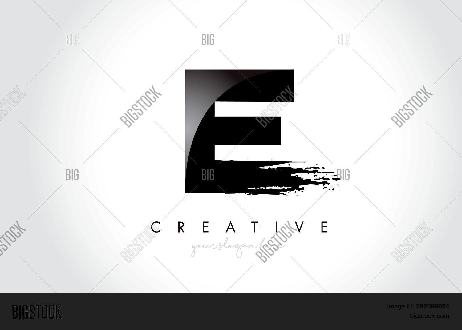 E Letter Design Brush Vector & Photo (Free Trial) | Bigstock