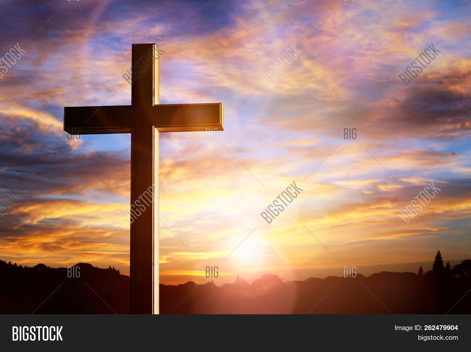 Crucifix Cross Sunset Image & Photo (Free Trial) | Bigstock