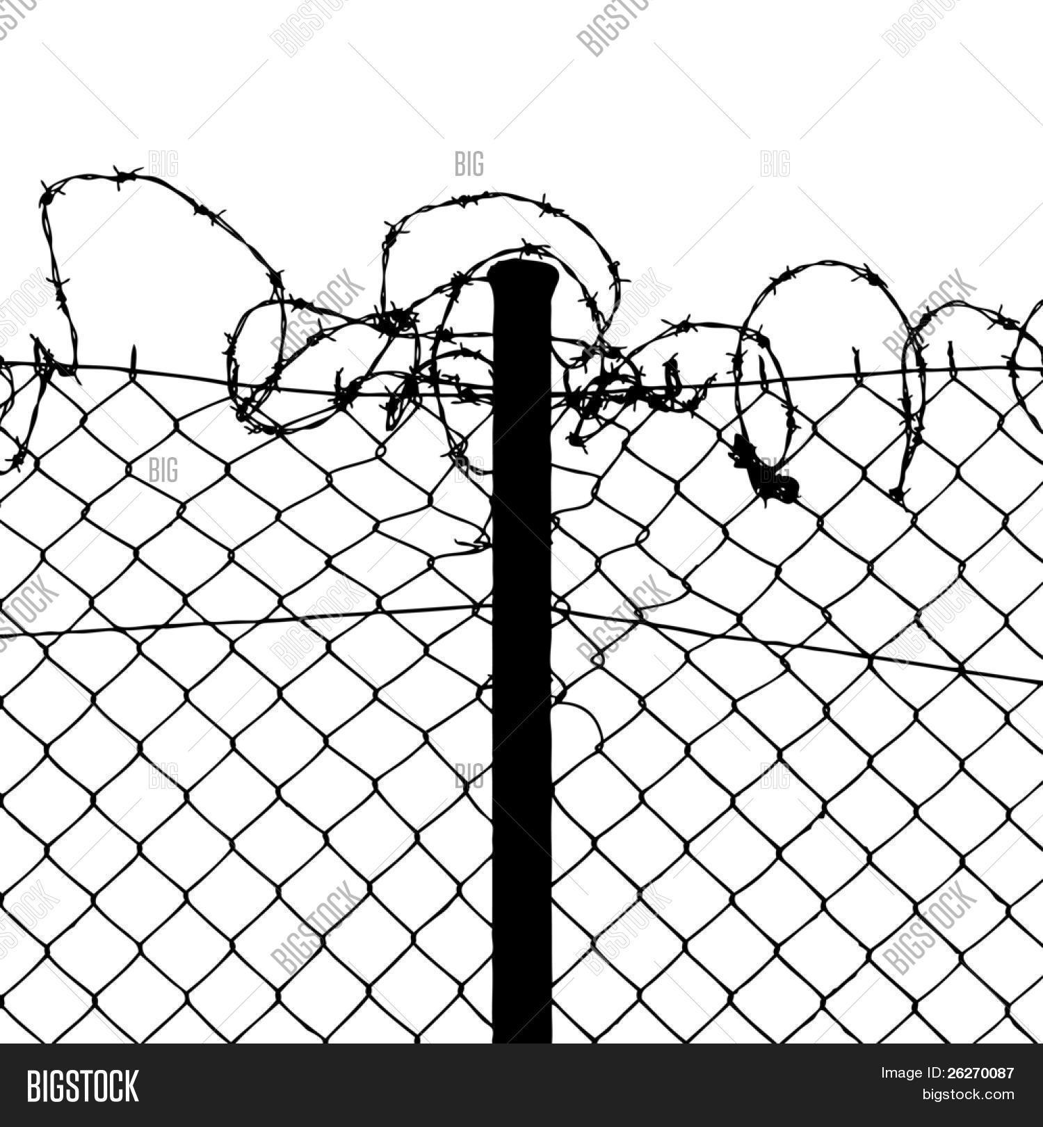 Barbed Wire Fence Vector