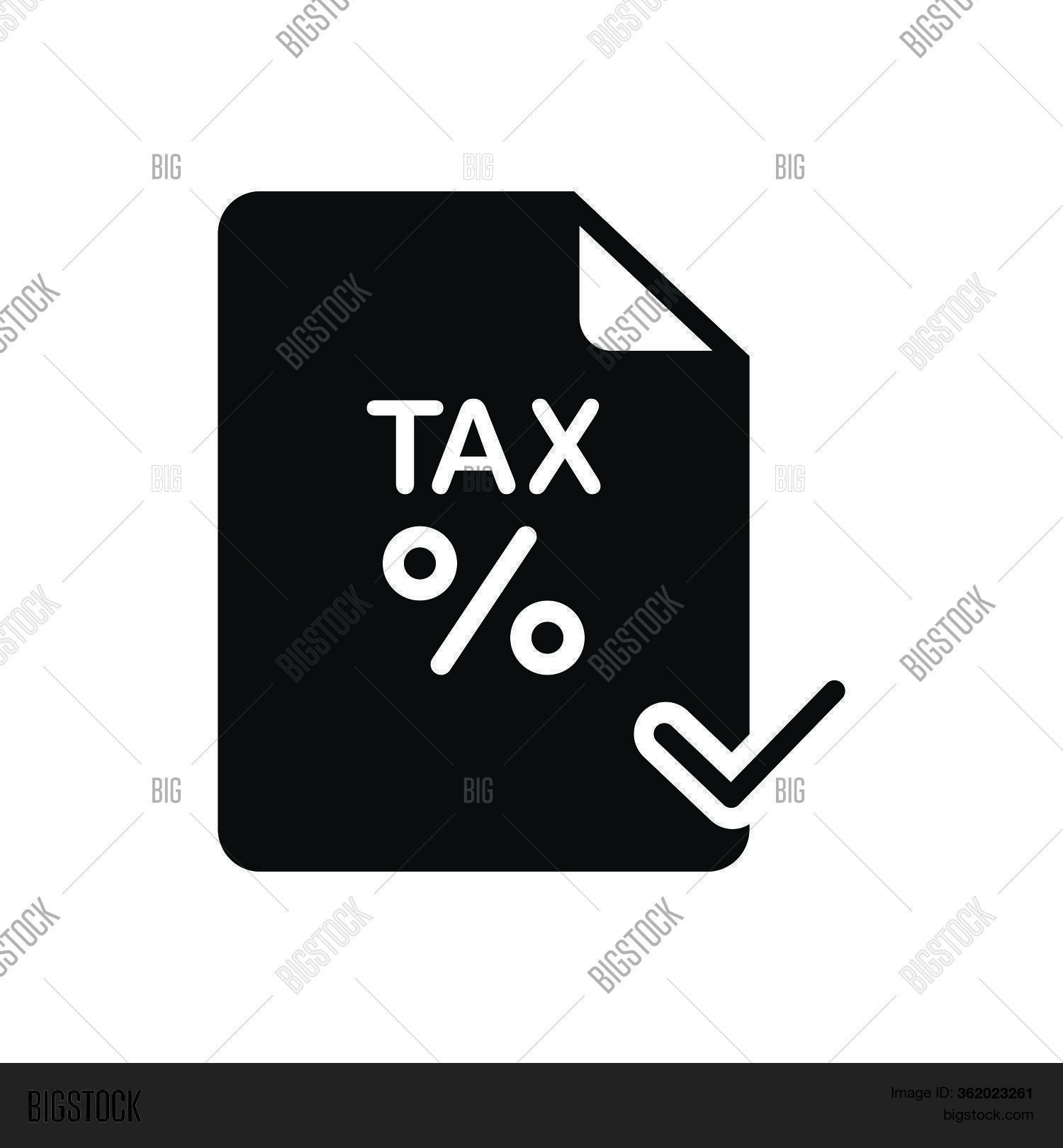 Black Solid Icon Tax Vector & Photo (Free Trial) | Bigstock