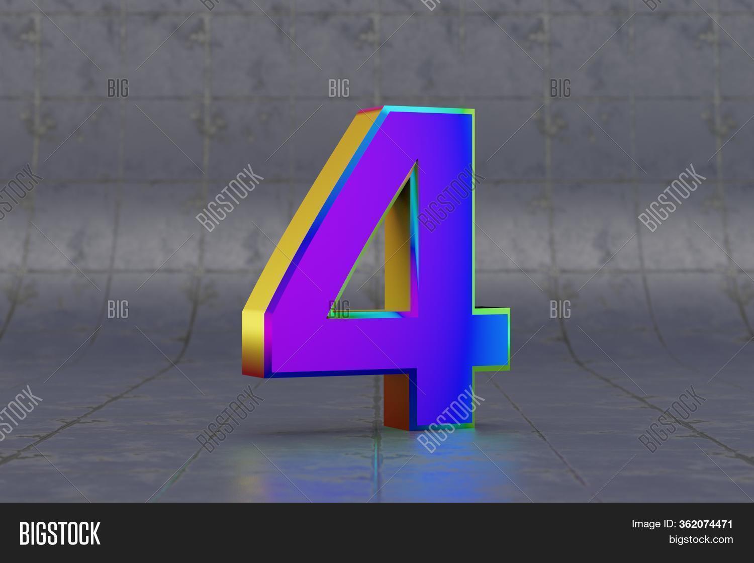 Multicolor 3d Number 4 Image & Photo (Free Trial) | Bigstock