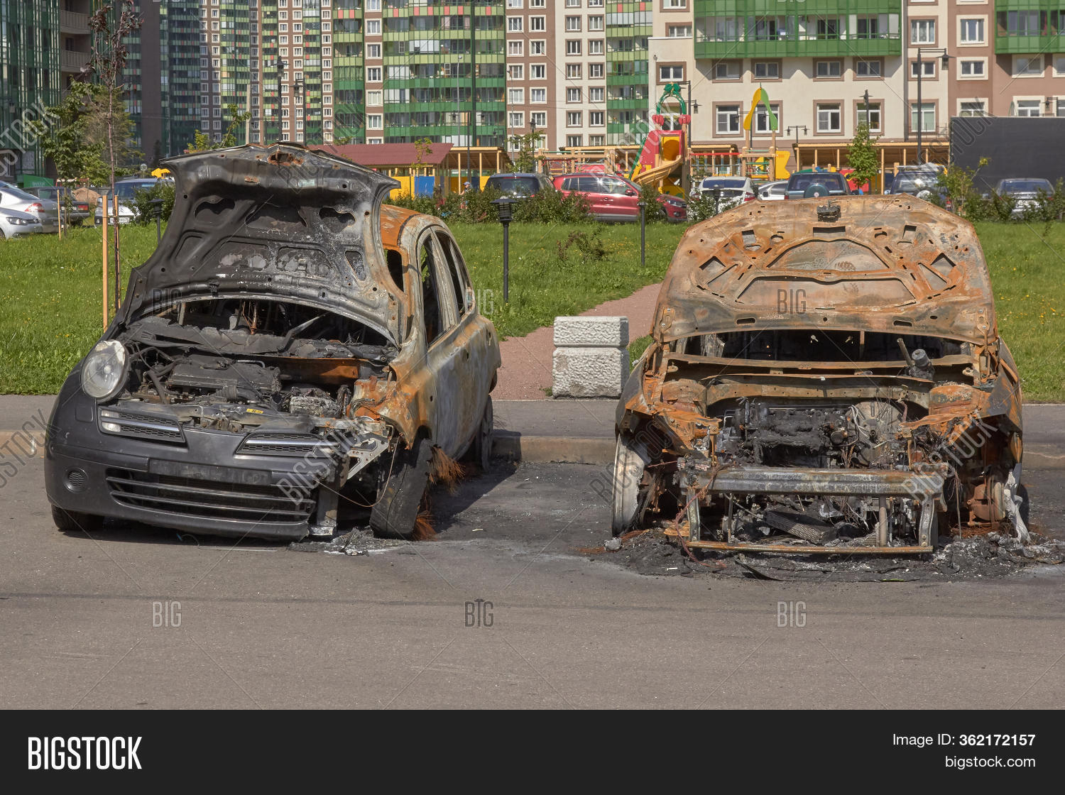 City Burned Cars After Image & Photo (Free Trial) | Bigstock