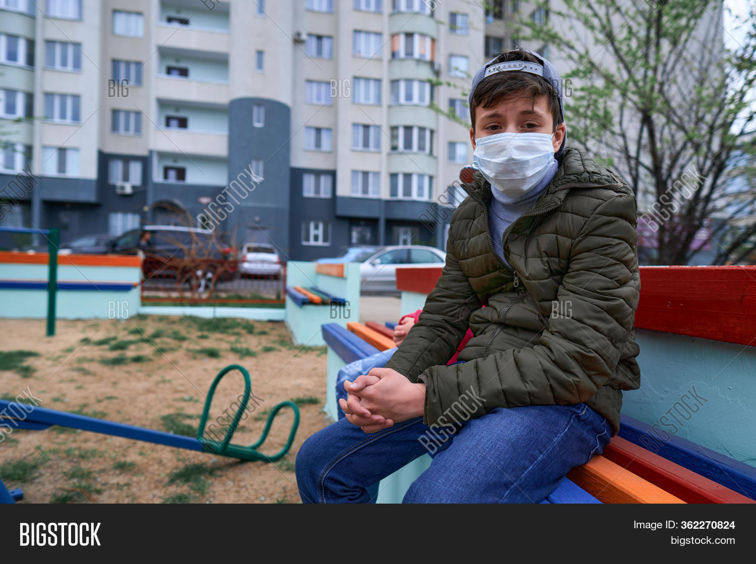 Teen Boy Sits On Bench Image & Photo (Free Trial) | Bigstock