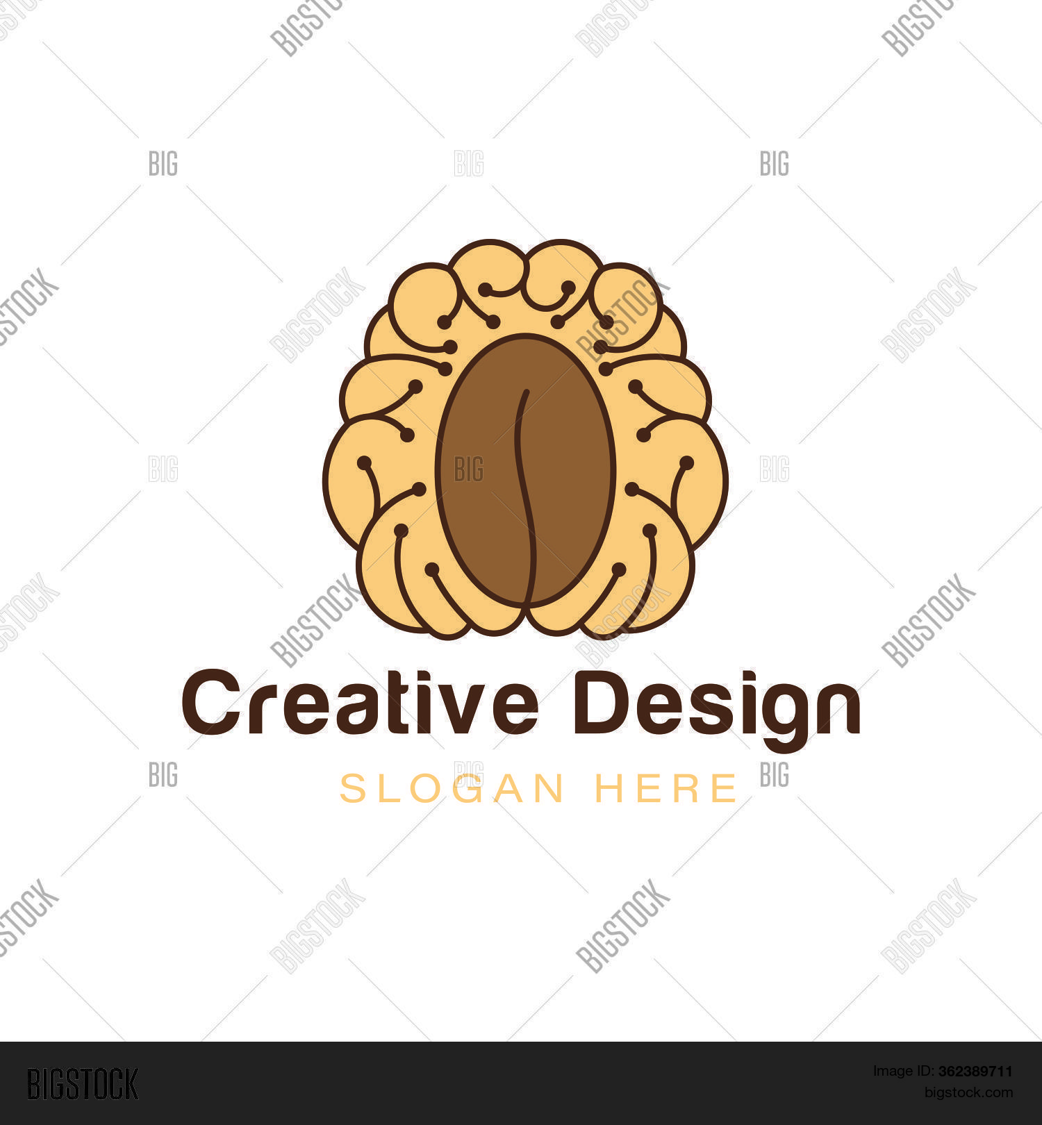 Brain Coffee Logo Vector & Photo (Free Trial) | Bigstock