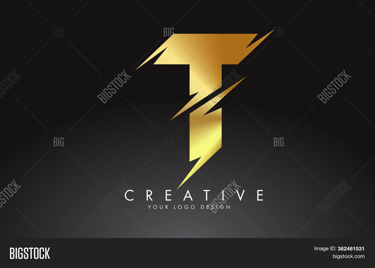Golden T Letter Logo Vector & Photo (Free Trial) | Bigstock