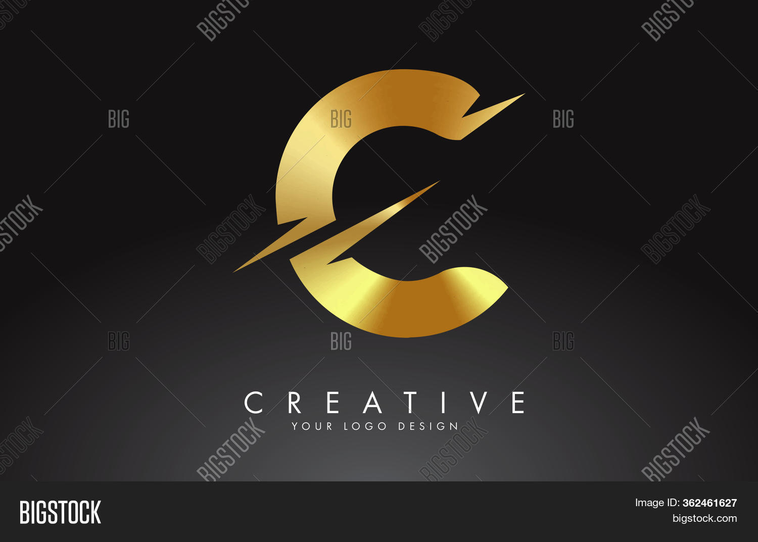 Golden C Letter Logo Vector & Photo (Free Trial) | Bigstock